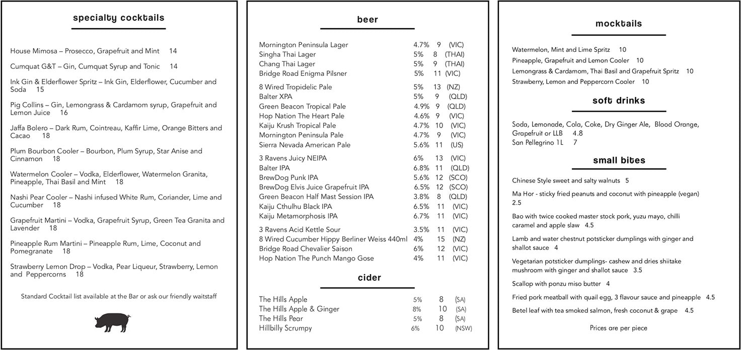 golden-pig-alcohol-list - The Golden Pig Restaurant and Cooking School
