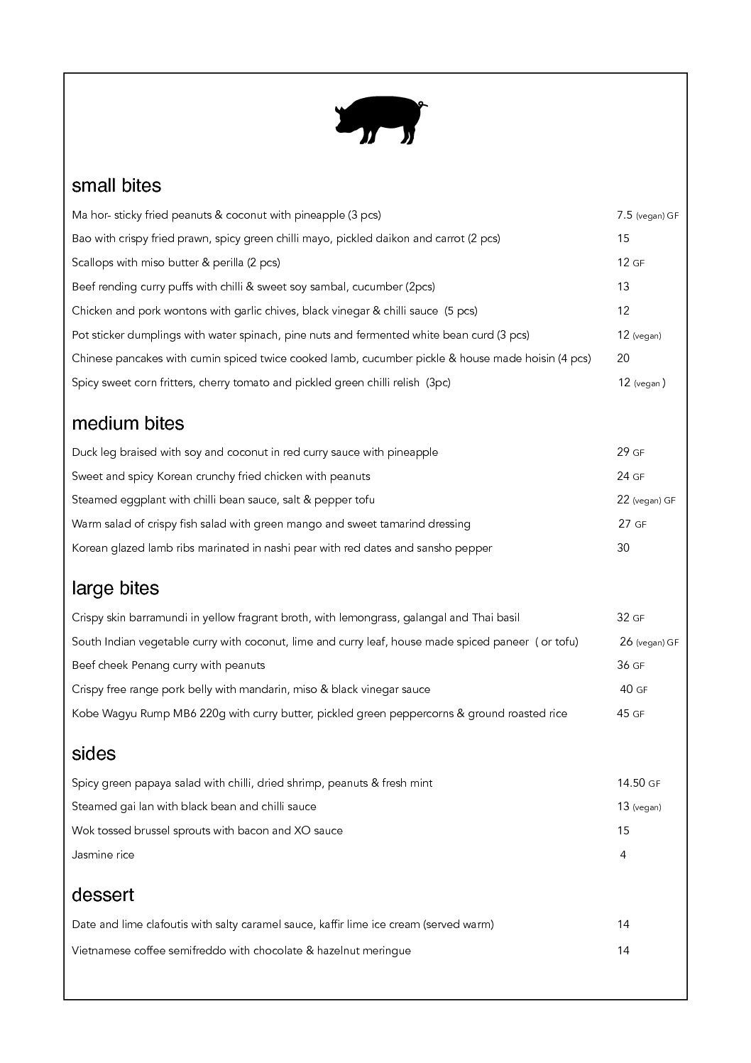 Menu - Cooking school and classes Brisbane